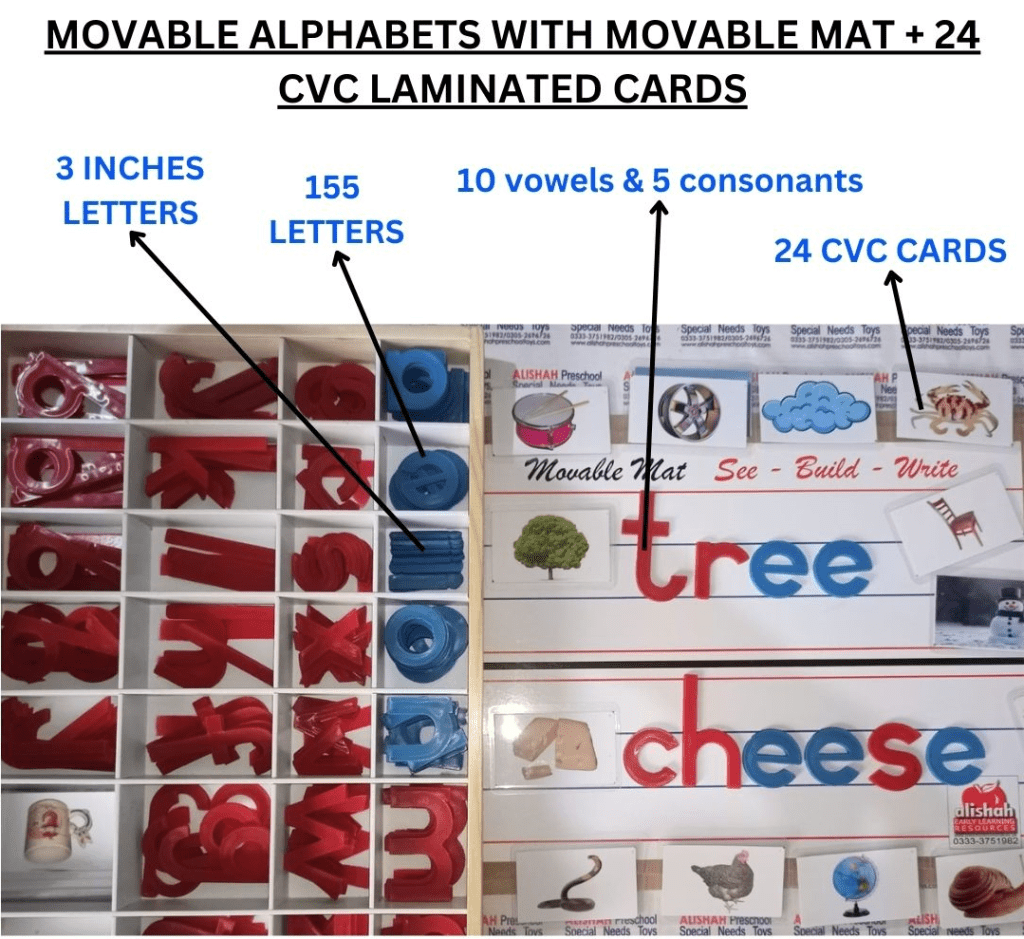 Large Movable Alphabets + 24 CVC CARDS + SPELLING MAT - Pre School Mom ...