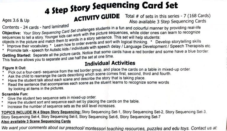 STORY SEQUENCING 4 SCENE SET – 7 - Pre School Mom & Kids
