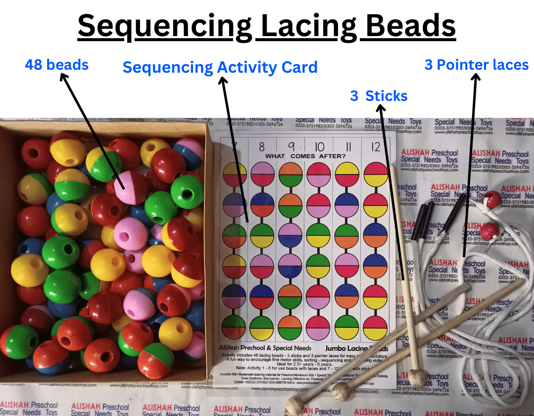 SEQUENCING LACING BEADS - Pre School Mom & Kids