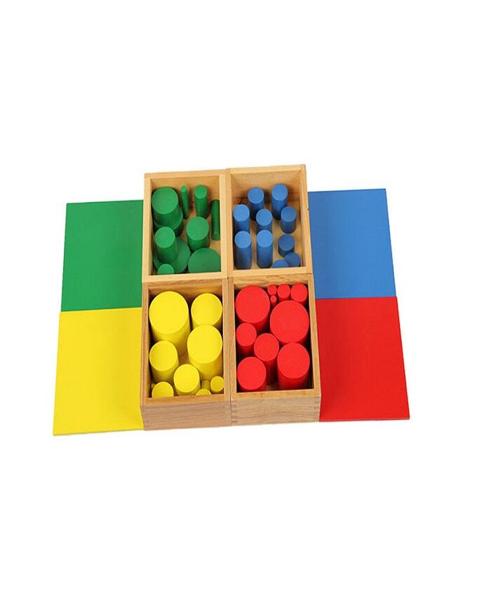 Montessori Knobless Cylinder - 4 Boxes - Pre School Mom & Kids