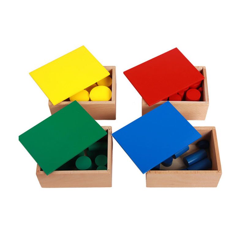 Montessori Knobless Cylinder - 4 Boxes - Pre School Mom & Kids