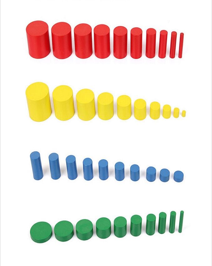 Montessori Knobless Cylinder - 4 Boxes - Pre School Mom & Kids